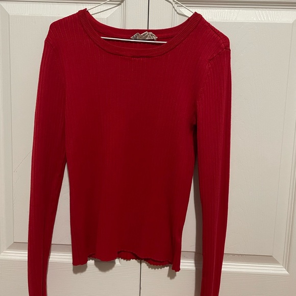Pink Republic | Sweaters | Red Ribbed Sweater | Poshmark